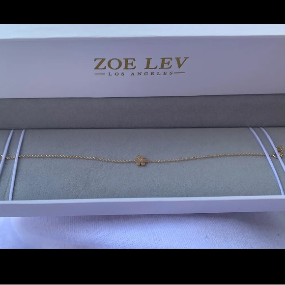 Zoe Lev | Jewelry | Zoe Lev Los Angeles 4k Gold Dainty Flower With ...